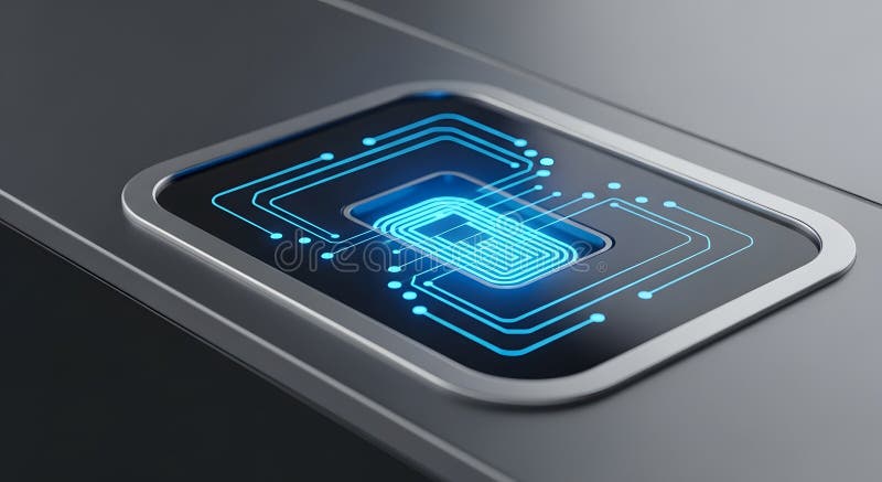 Futuristic Fingerprint Scanner: Biometric Technology Stock Illustration ...