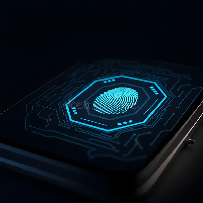 Futuristic Fingerprint Scanner on Smartphone Biometric Security Authentication Technology Cyber ...