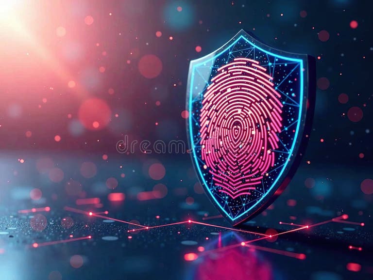 Futuristic Fingerprint Shield Digital Security System Design for 2025 ...
