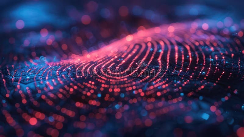 Futuristic Fingerprint Symbol for Biometric Identity and Security on ...