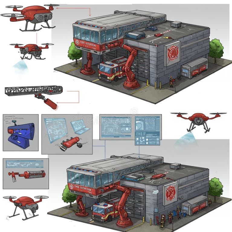 Concept Fire Station Stock Illustrations – 3,279 Concept Fire Station ...