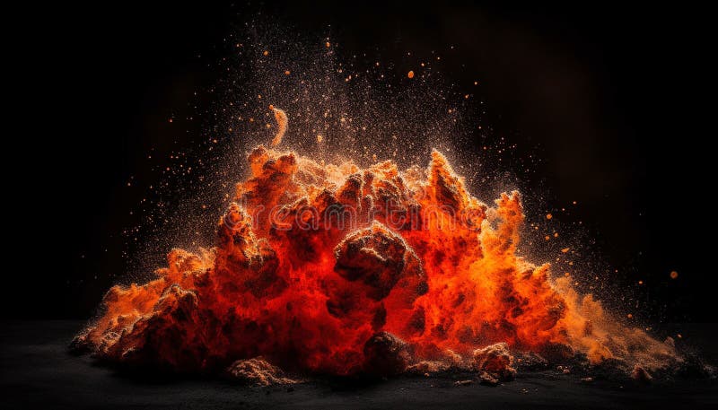 Futuristic Fireball Motion on Black Background, Planet Engulfed in ...