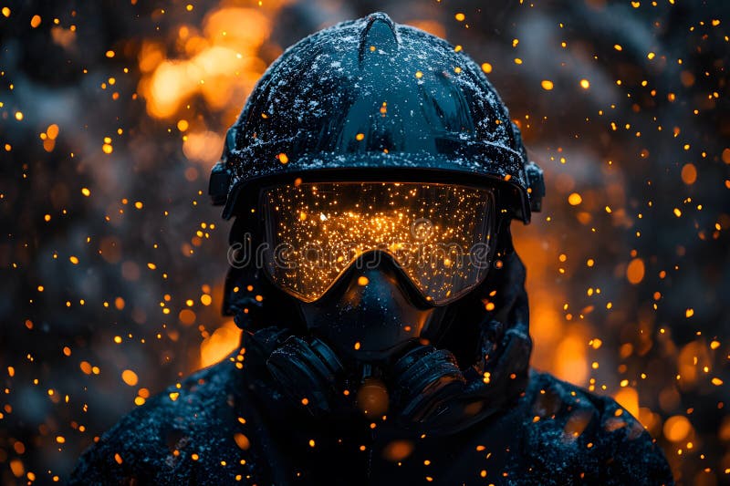 Futuristic Firefighter Gear in Action Amidst Embers for Emergency ...
