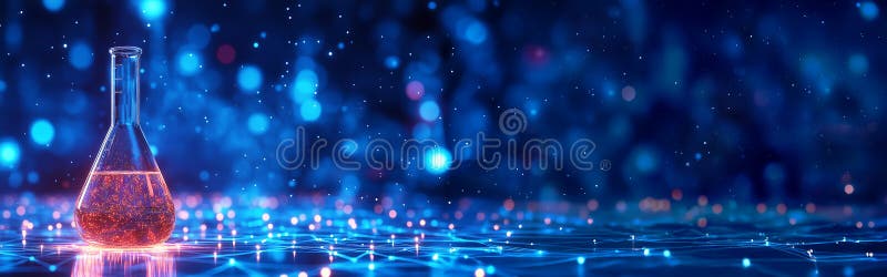 Futuristic Flask Banner stock photo. Image of medicine - 377372670