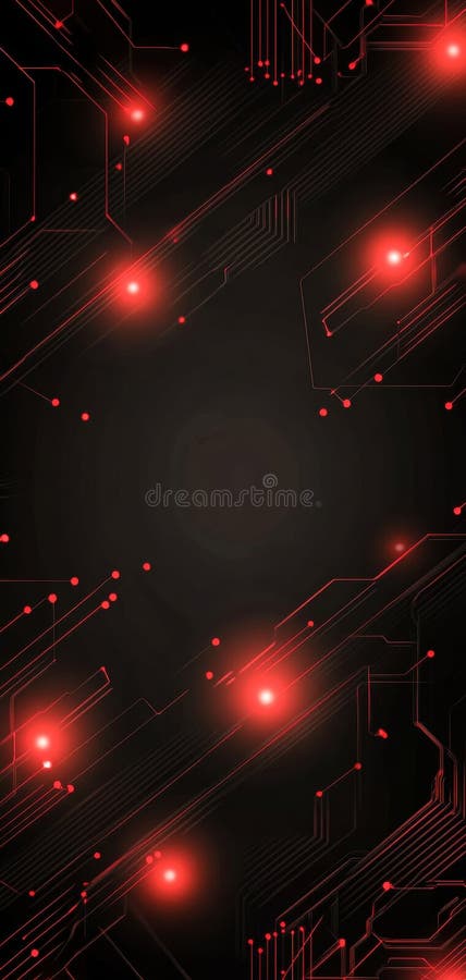 Futuristic Flat Cybernetic Backdrop Featuring Red and Black Design ...