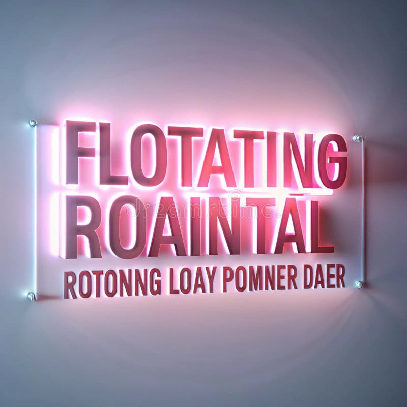 Floating Glowing Banner with Rotating Promotional Text Stock ...