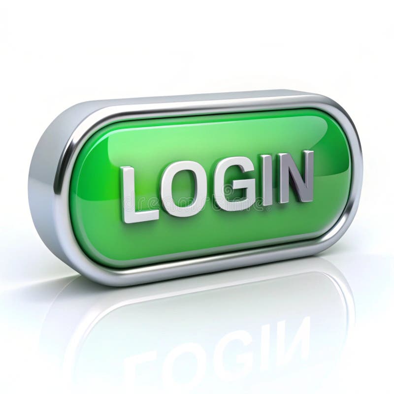 Floating Digital Log in Button with Animation Stock Illustration ...