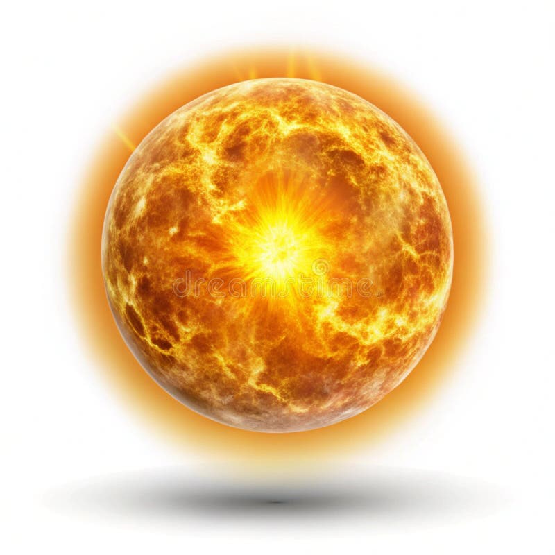 Floating Digital Sun with Radiant Light Effects Stock Illustration ...