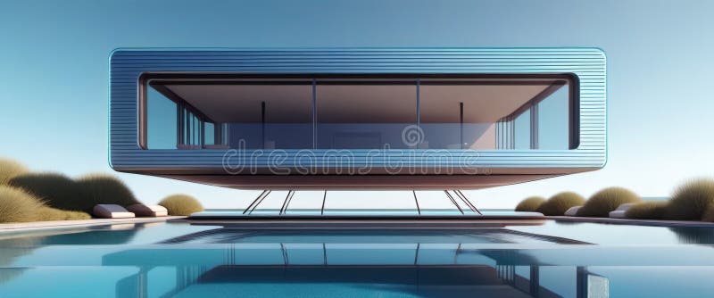Futuristic Floating House with Panoramic Glass Walls and Infinity Pool ...