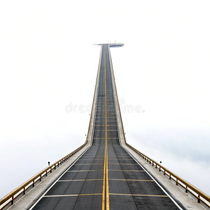 Floating Road Isolated on White Background Stock Illustration ...