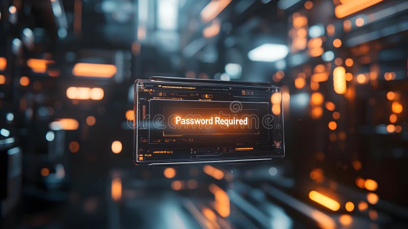 Futuristic Floating Text Box in Digital Environment Stock Illustration ...