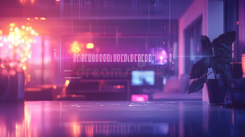 Futuristic Floating Text Box with Password Symbols Stock Illustration ...