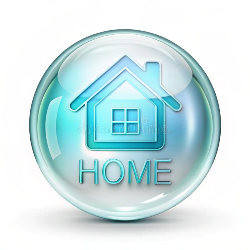 Floating Transparent Home Icon with Animated Hover Effect Stock ...