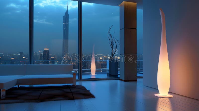 Futuristic Floor Lamp Concept Stock Illustration - Illustration of ...