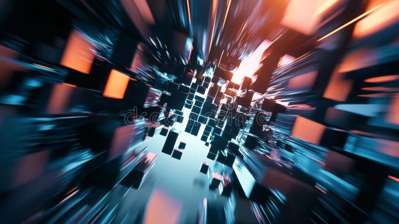 Futuristic Flow: Abstract 3D Tech Background with Copy Space ...