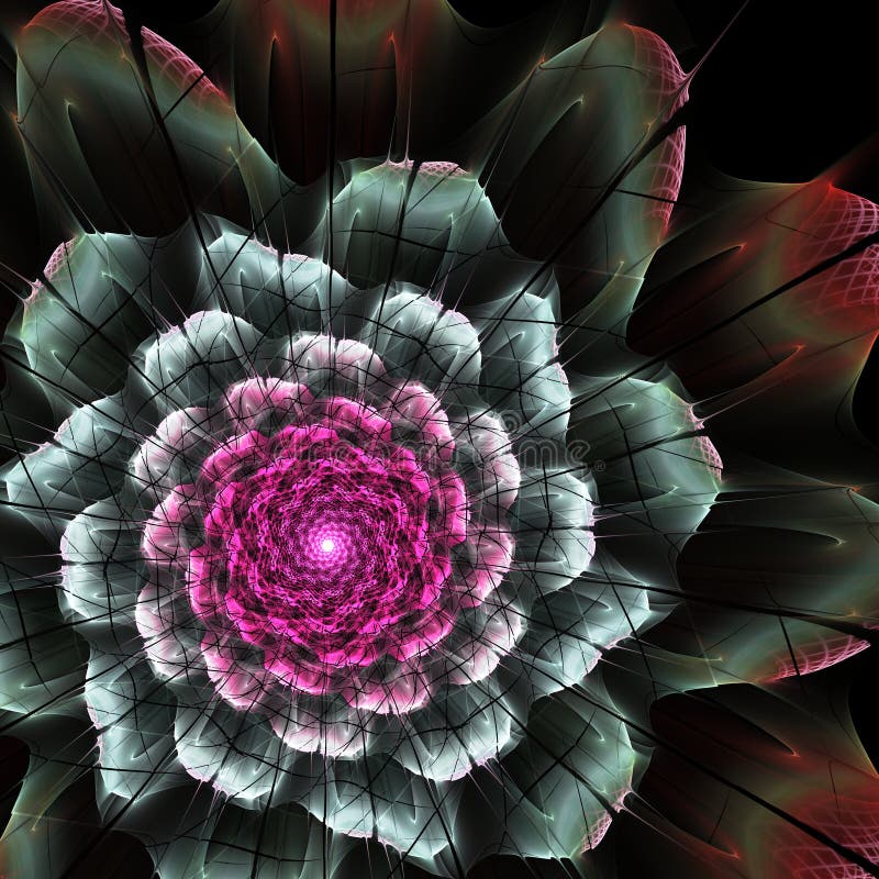 Futuristic flower stock illustration. Illustration of decoration - 36499390