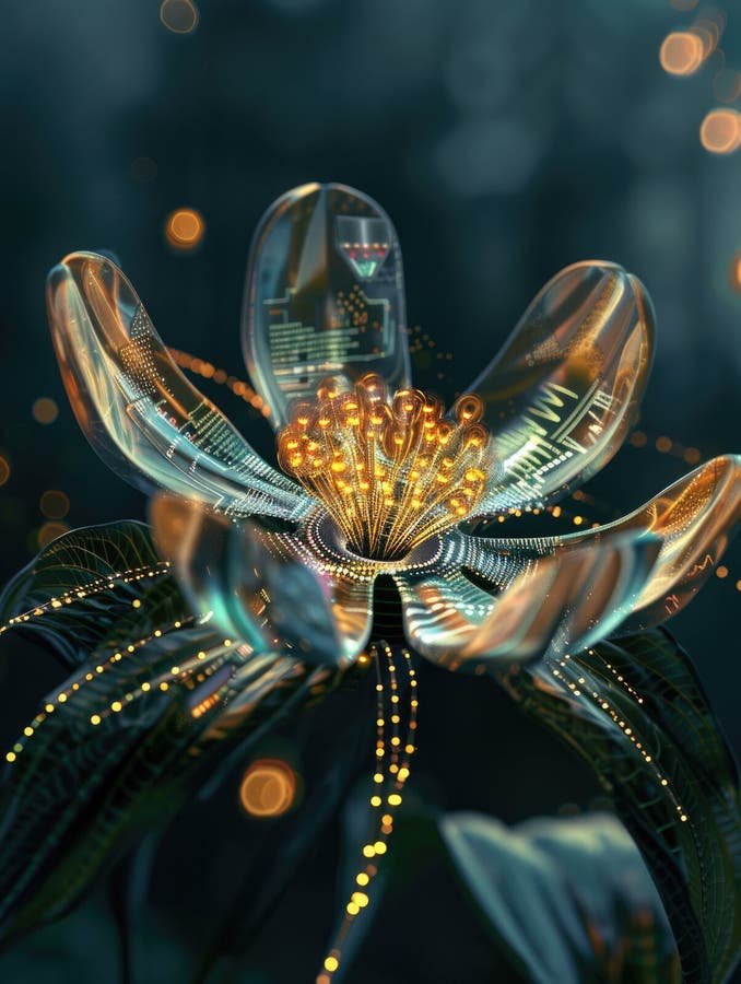 Futuristic Flower stock photo. Image of digital, scifi - 366422414