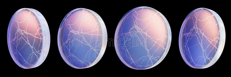 3D Glasses Round Shape Set, Geometric Ice Holographic Plate Cracked ...
