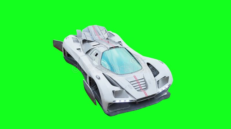 Futuristic Flying Car, Taxi. Green Screen Isolate. Stock Video - Video ...