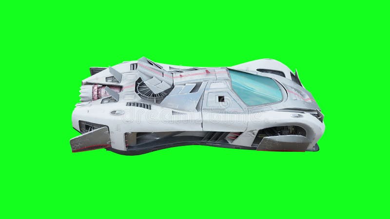 Futuristic Flying Car, Taxi. Green Screen Isolate. Stock Video - Video ...