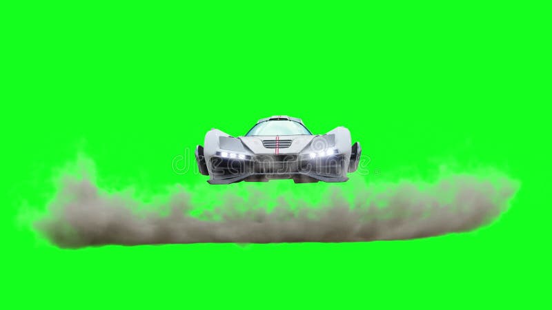 Futuristic Flying Car, Taxi. Green Screen Isolate. Stock Video - Video ...