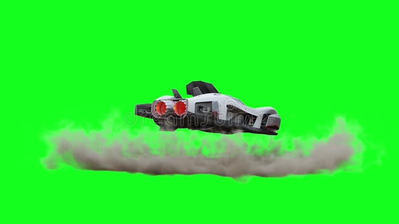 Futuristic Flying Car, Taxi. Green Screen Isolate. Stock Video - Video ...