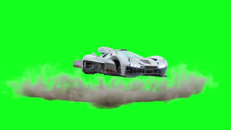 Futuristic Flying Car, Taxi. Green Screen Isolate. Stock Video - Video ...