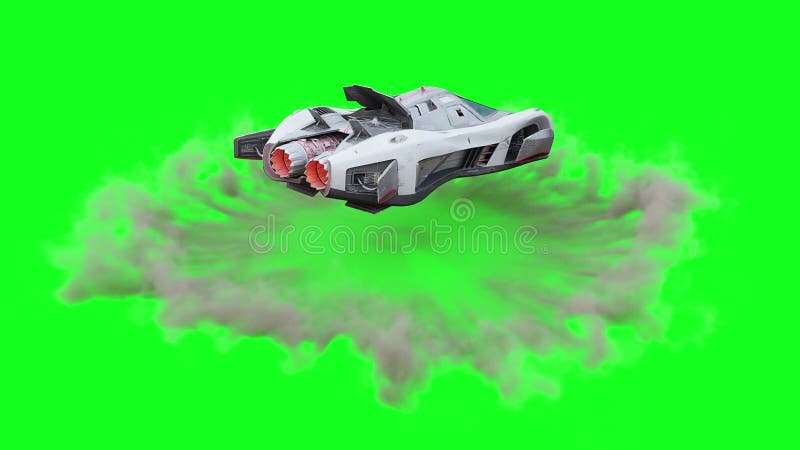 Futuristic Flying Car, Taxi. Green Screen Isolate. Stock Footage ...