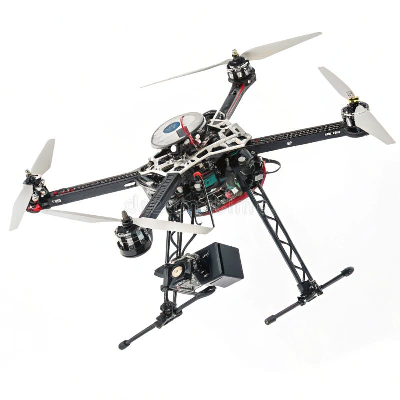 Wonderful Flying Robot Isolated on White Background Stock Illustration ...