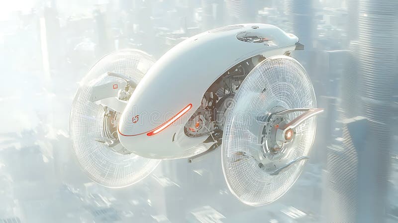 Futuristic Flying Vehicle in a High-tech Urban Landscape a Glimpse into ...