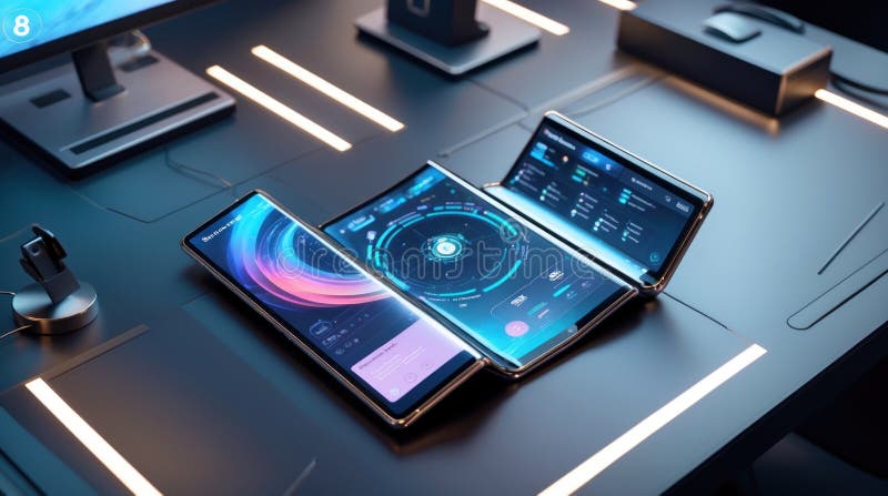 Display Advanced Technology Devices Interactive Screens Modern Setting ...