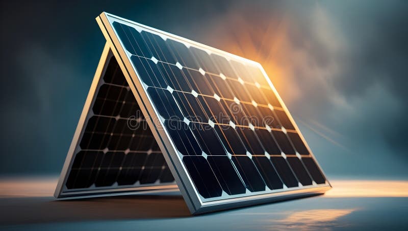 Modern Solar Panel Design Blue Cells Renewable Energy Solutions Stock ...