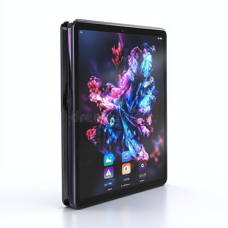A Futuristic Foldable Tablet Stock Illustration - Illustration of clip ...