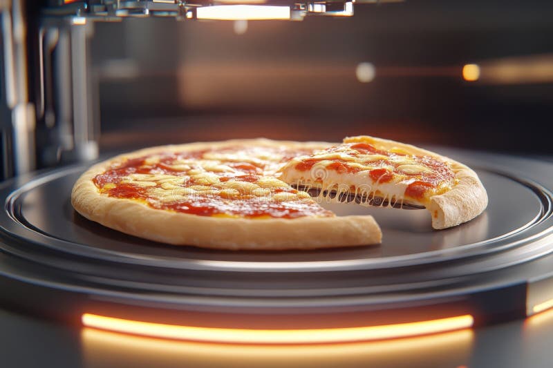 Futuristic Food Printer Creating a Slice of Pizza in an Innovative and ...