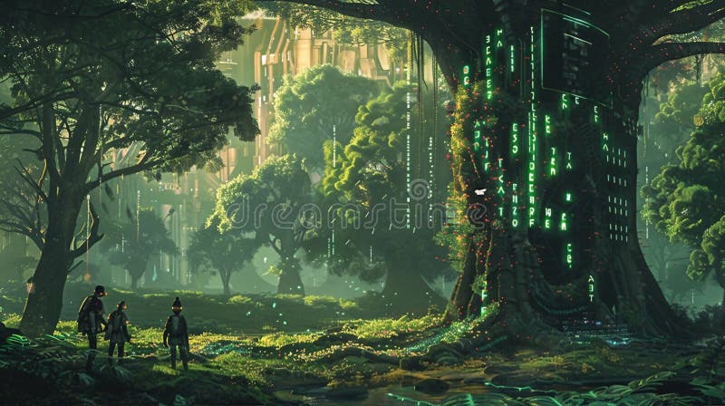 Forest Code Vector Logo Template. Stock Vector - Illustration of lazer ...