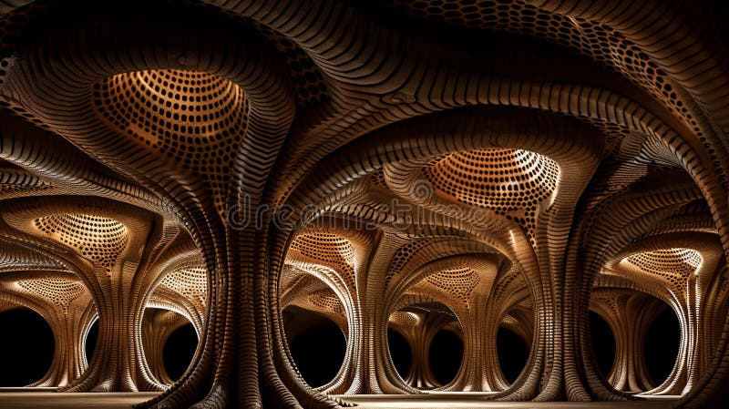 Futuristic Forms and Textures Form a Multilayer Composition, Recalling ...