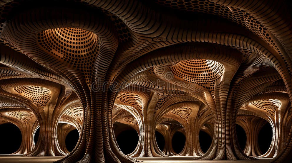 Futuristic Forms and Textures Form a Multilayer Composition, Recalling ...