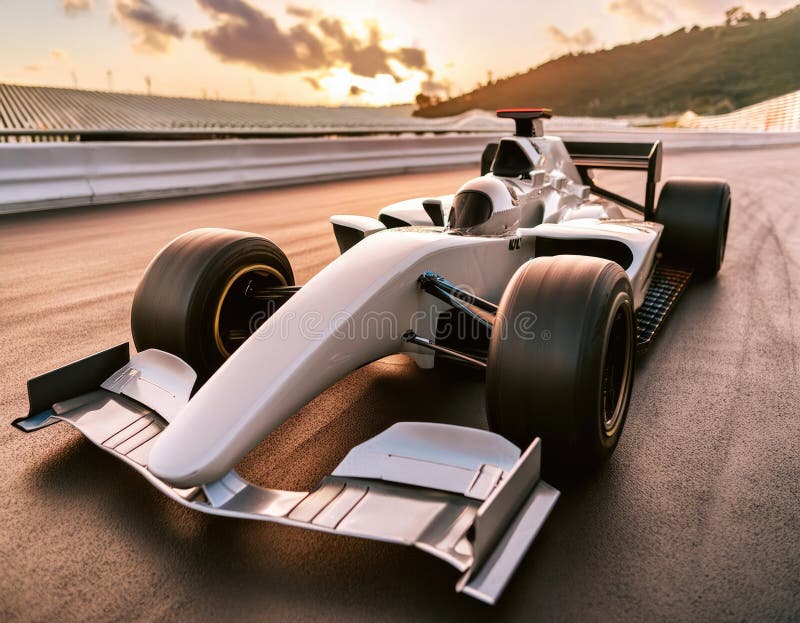 Formula 1 Car Racing on the Trail, Showcasing Advanced Aerodynamics and ...