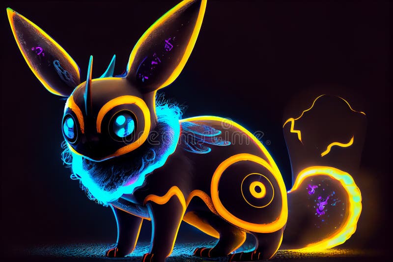 Futuristic Fox in Neon Colors. Generative AI, Generative, AI Stock ...