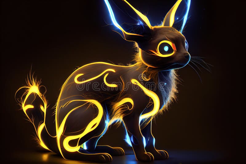 Futuristic Fox in Neon Colors. Generative AI, Generative, AI Stock ...