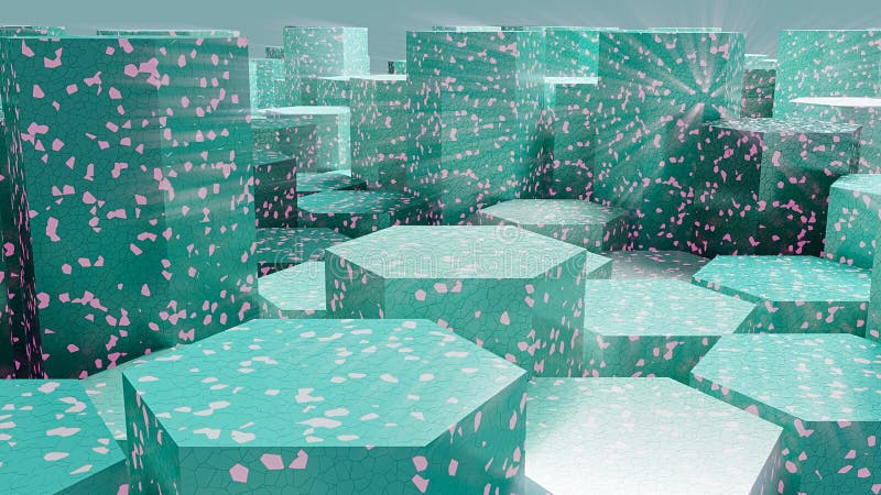 Futuristic Fractured Hexagon Background Stock Illustration ...