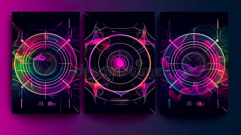 Futuristic Frame Abstract Banner for EDM Technology Music Concert ...