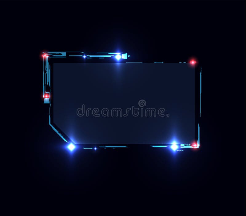 Futuristic Frame, Abstract Rectangular Vector Illustration, Ui Design ...