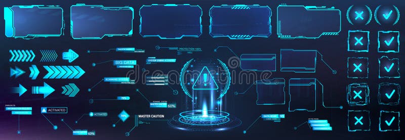 Futuristic Frame Border in HUD Style for GUI, UI, UX and Web Design ...