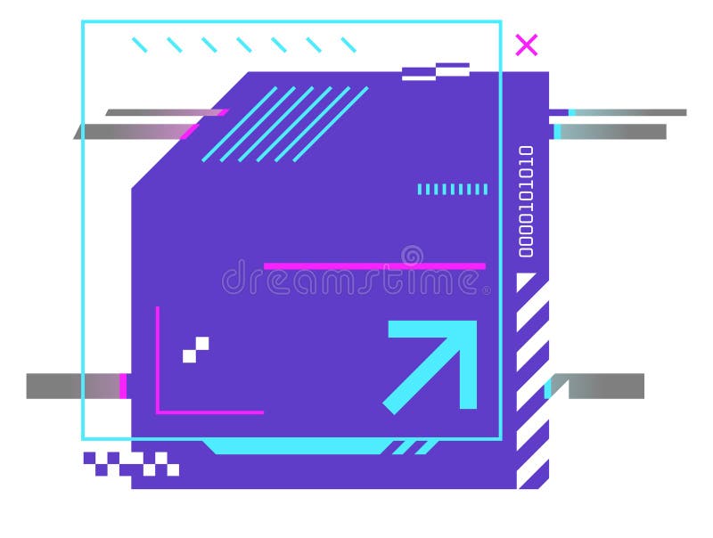 Futuristic Frame. Empty Message Box in High Tech Style Stock Vector ...