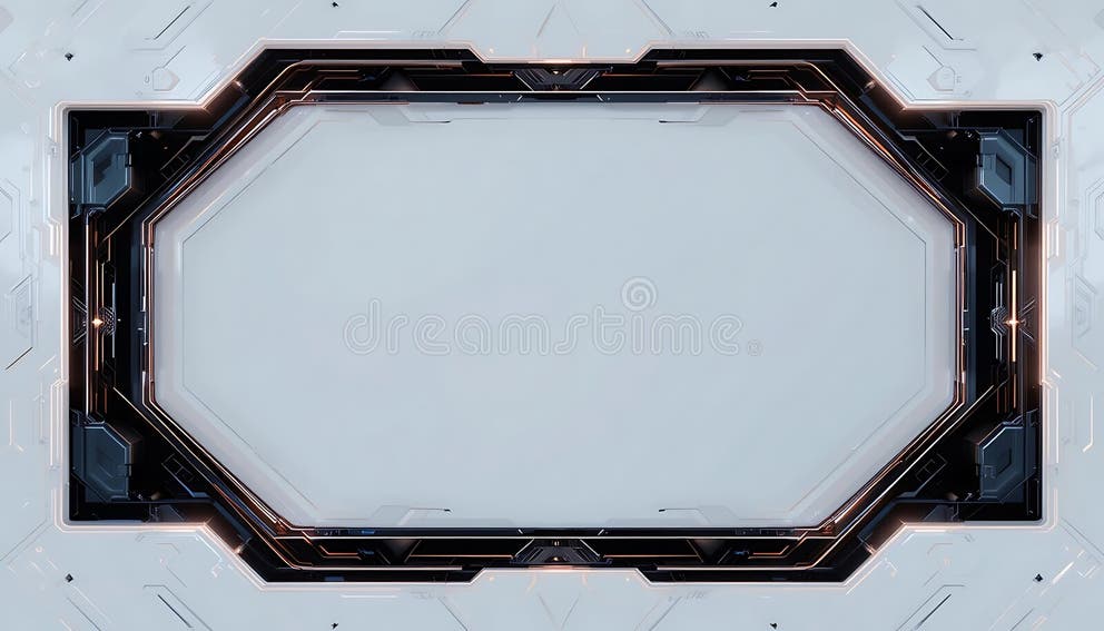 Futuristic Frame with Empty Octagon Space for Text or Image Stock ...