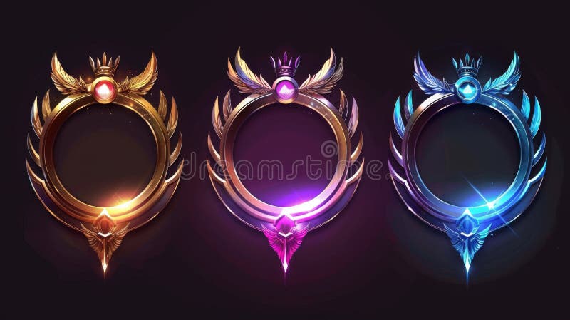 Futuristic Frame with Feathers and Crown for the User Avatar in the ...