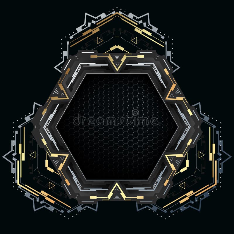 Futuristic Frame with Metallic Elements Stock Vector - Illustration of ...