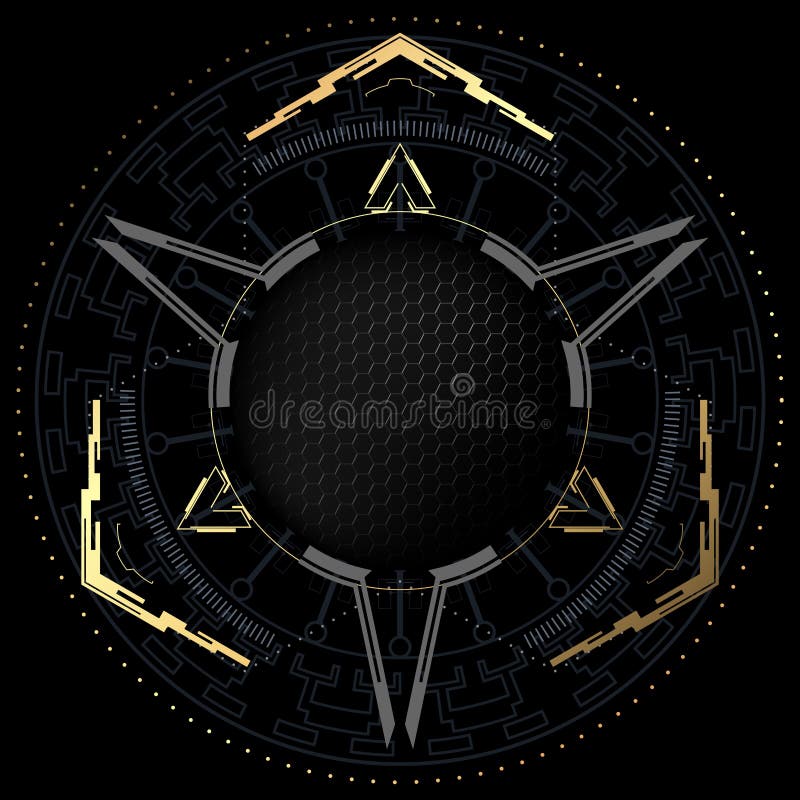 Futuristic Frame with Metallic Elements Stock Vector - Illustration of ...