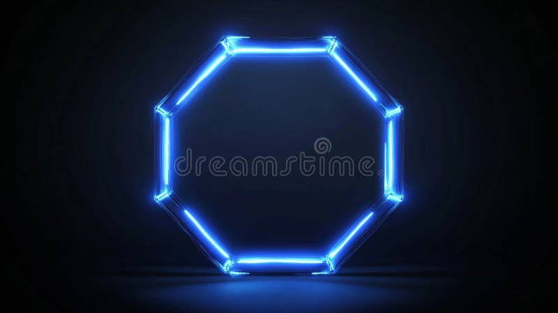Futuristic Frame with Glowing Edges Tech Border Design Mockup Stock ...